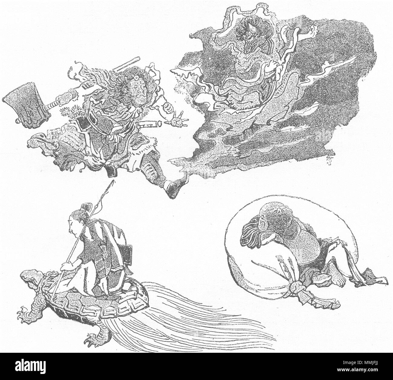 JAPAN. Gods from Japanese Album c1885 old antique vintage print picture ...