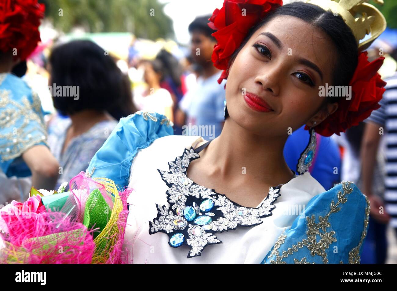 ANTIPOLO CITY, PHILIPPINES - MAY 1, 2018: Parade participants in their ...