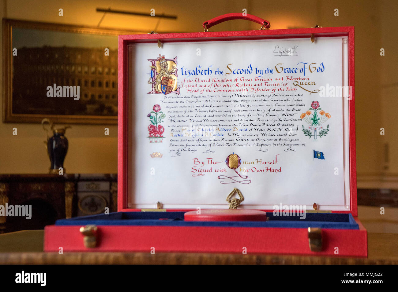 EMBARGOED TO 2230 SATURDAY MAY 12 The 'Instrument of Consent', which is ...