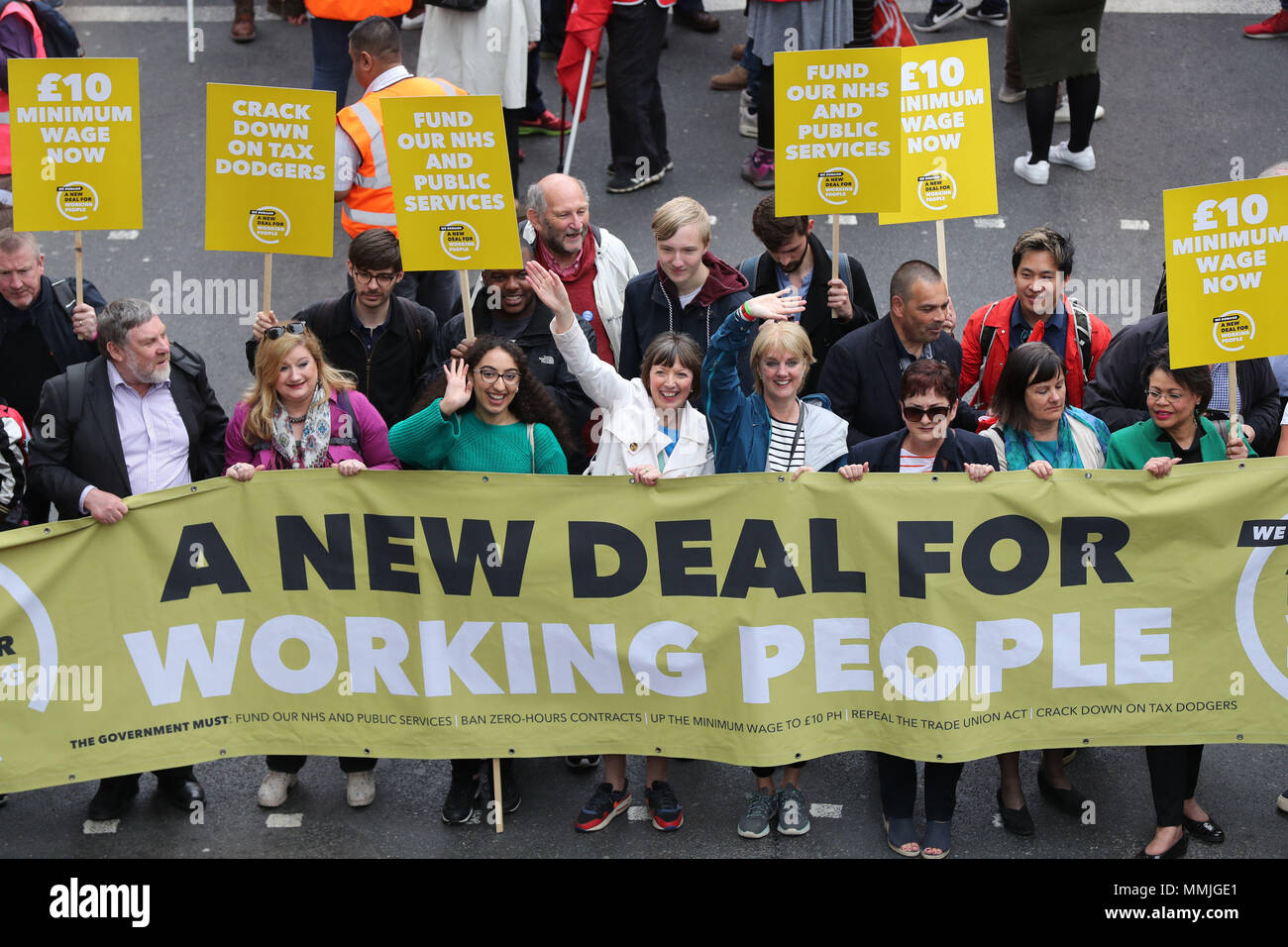 TUC General secretary Frances O'Grady (front centre) during a TUC rally ...