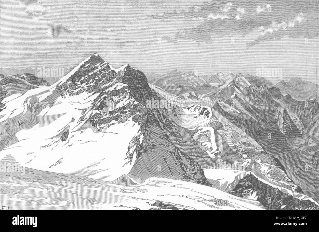 Jungfrau and silberhorn Black and White Stock Photos & Images - Alamy