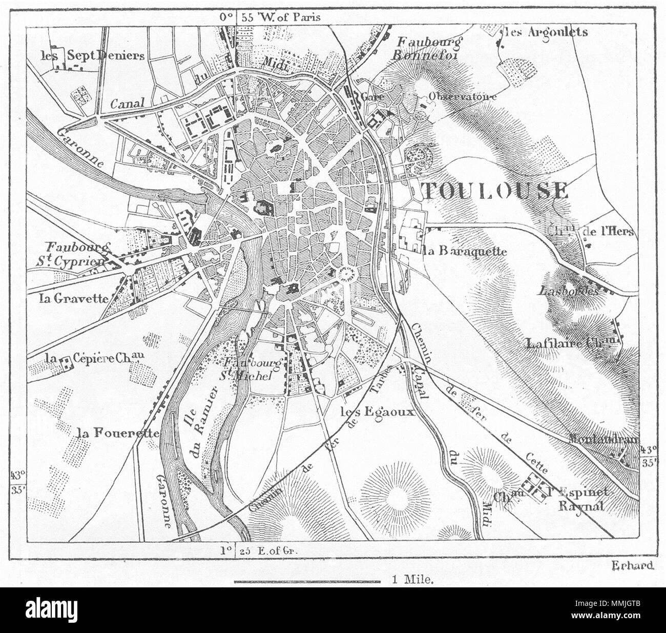 Toulouse france map Black and White Stock Photos & Images - Alamy