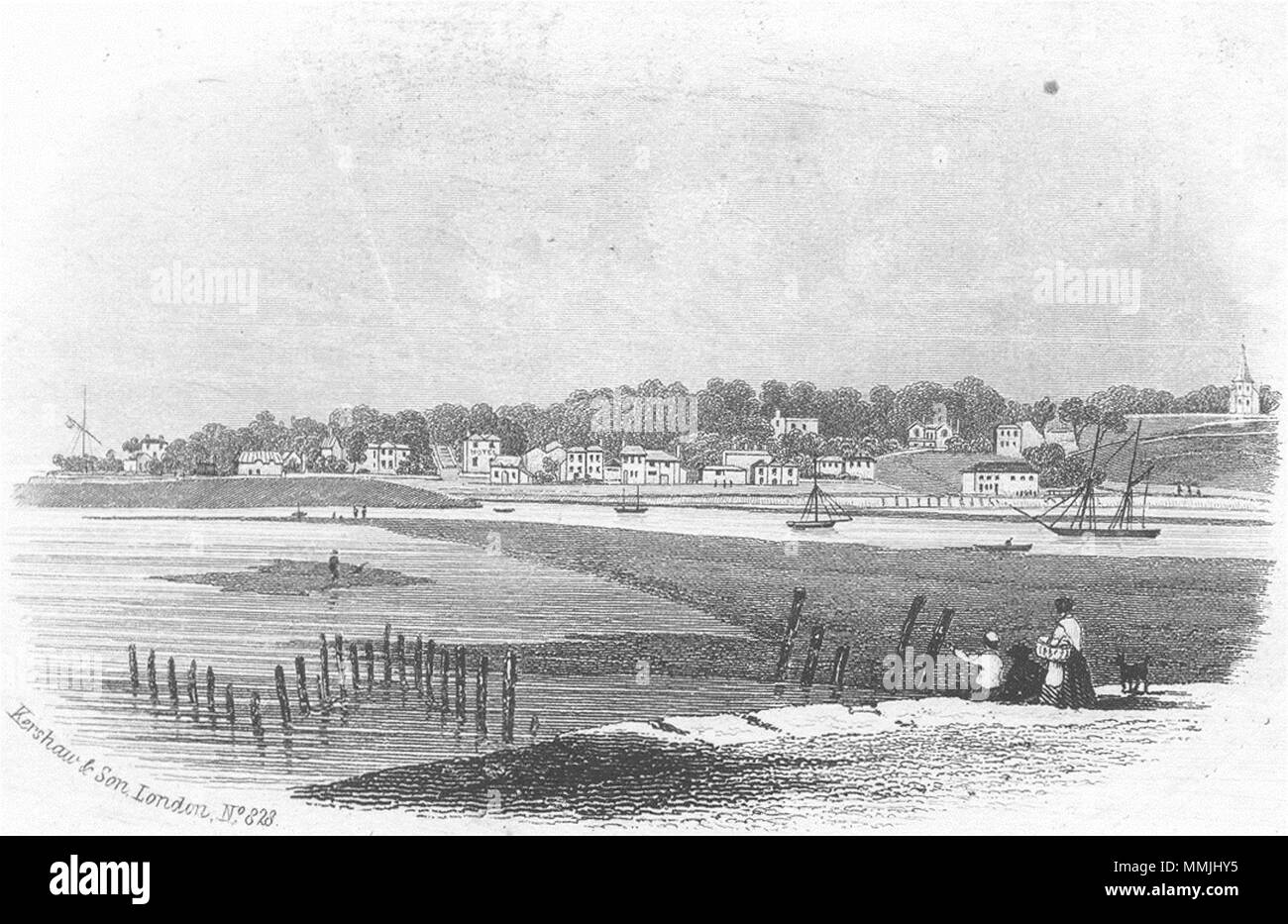 IOW. Bembridge, Isle of Wight c1850 old antique vintage print picture ...