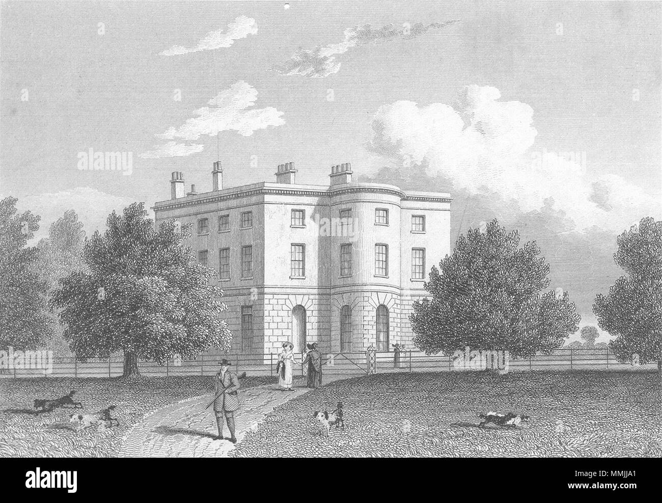 LEICS. Whatton House, Leicestershire. Jones 1829 old antique print ...