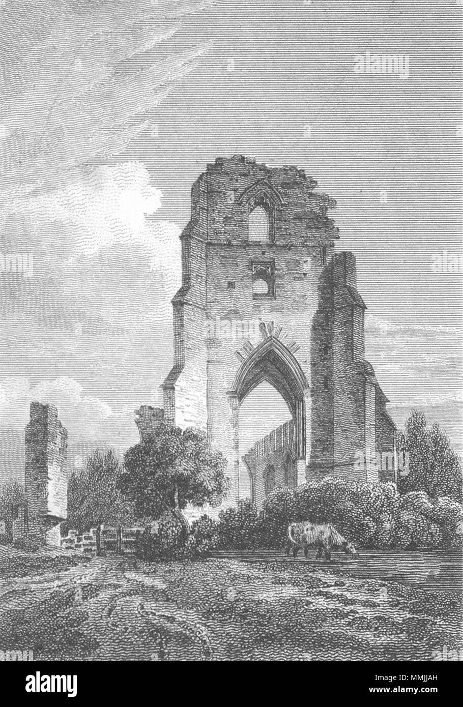 LEICS. Ulverscroft Priory, Leicestershire. Jones 1811 old antique print ...