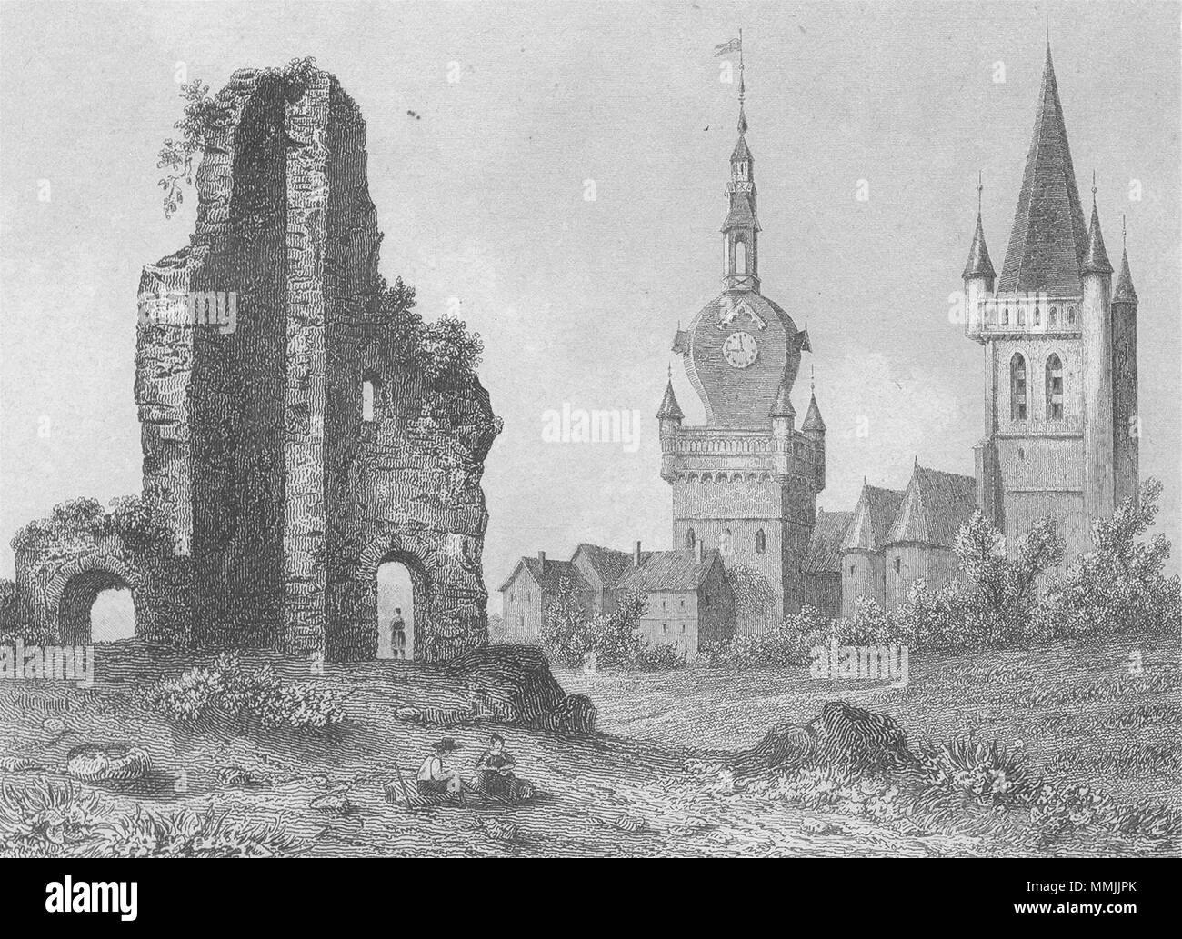 FRANCE. Chateau de Comines c1830 old antique vintage print picture ...