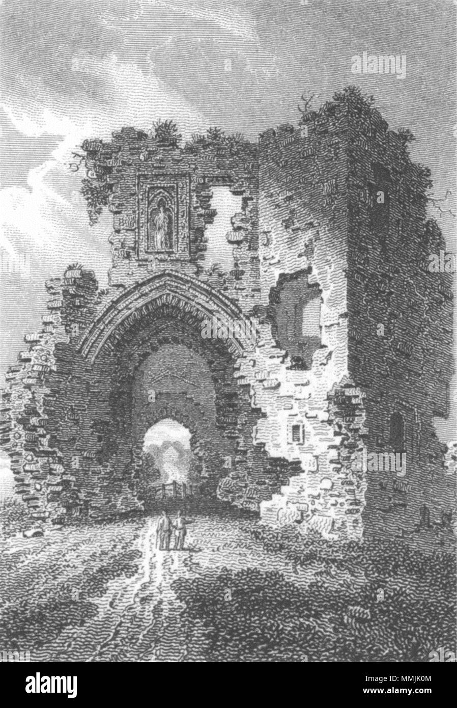WALES. Denbigh Castle Denbighshire 1808 old antique vintage print ...