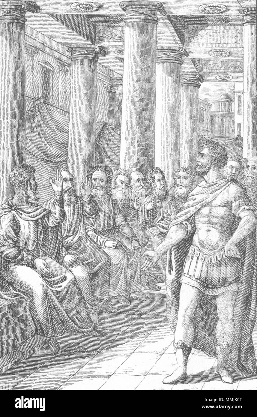 CLASSICAL. Ephorus Lysander Romans council c1800 old antique print ...