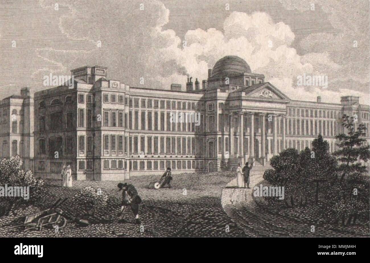 The New Bethlem, St George's Fields, London. Antique engraved print ...