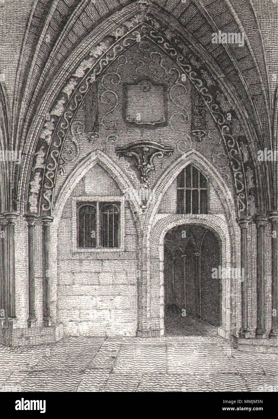 The Chapter House, Westminster Abbey, London. Antique engraved print ...
