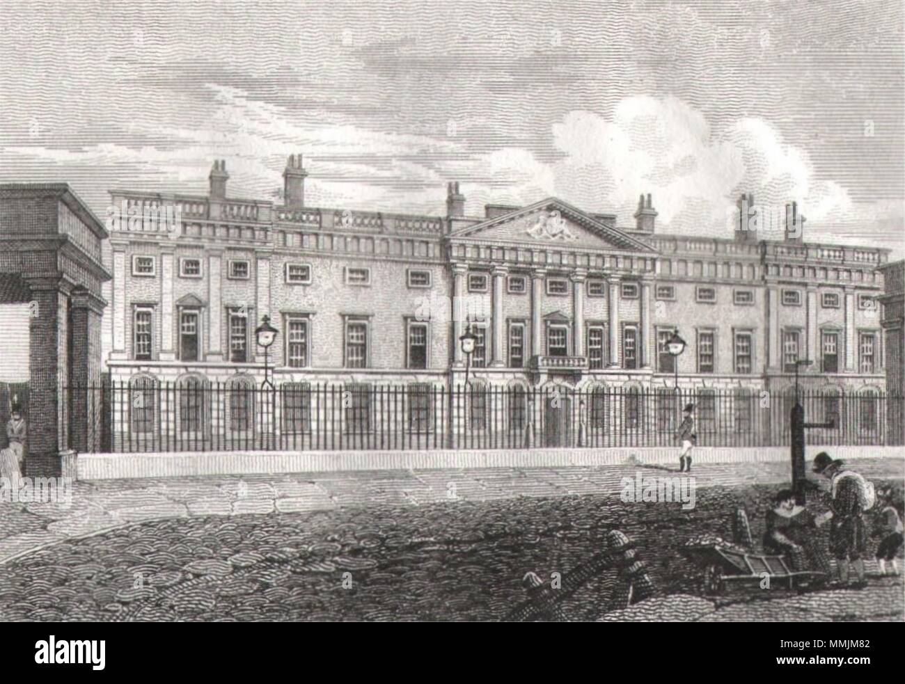 The Mint, London. Antique engraved print 1817 old picture Stock Photo ...