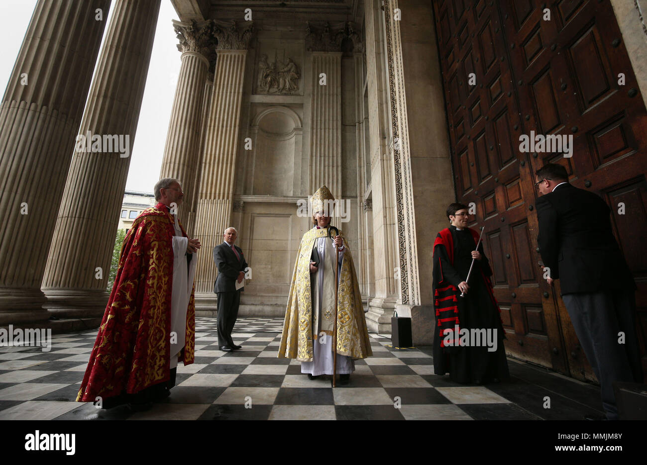 Sarah Mullally is installed as the new Bishop of London during a ...