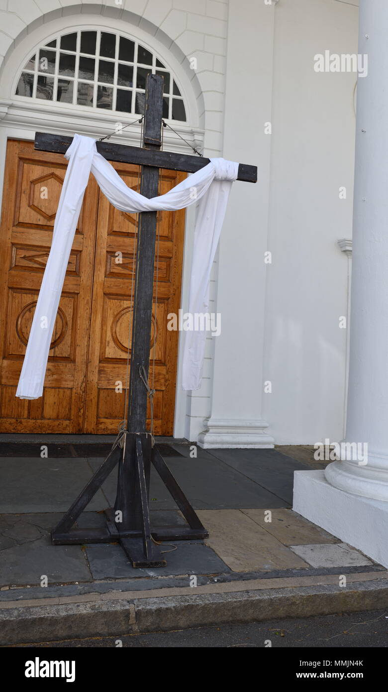 Easter Display at Church of Symbolic Cross Stock Photo - Alamy