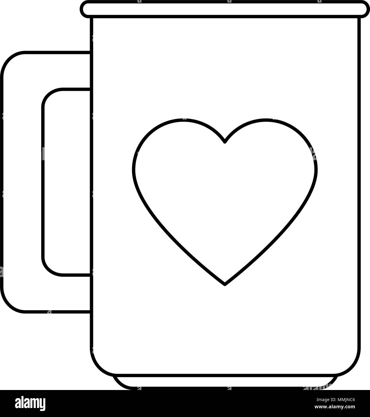 coffee cup with heart vector illustration design Stock Vector Image ...