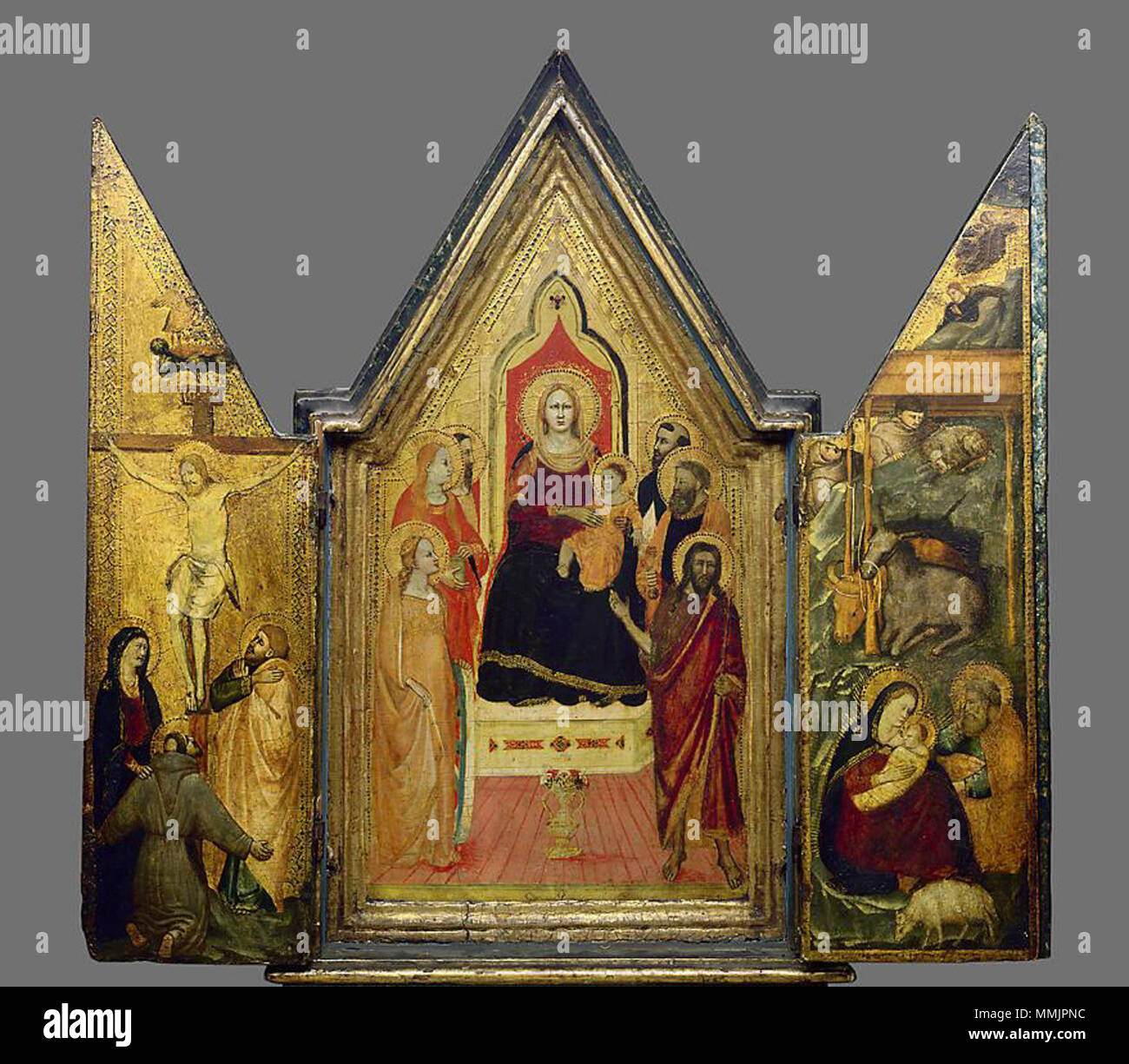 . Maso di Banco Virgin Enthroned with Saints, Crucifixion and Nativity ...