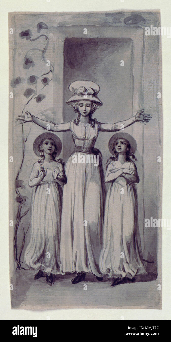 . Wash drawing by William Blake to illustrate Mary Wollstonecraft's ...