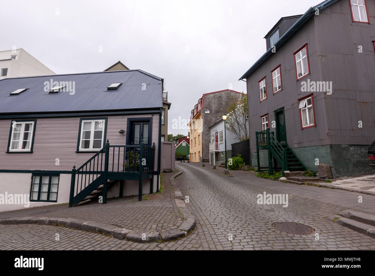 Residential area in old Reykjavík, Iceland Stock Photo - Alamy