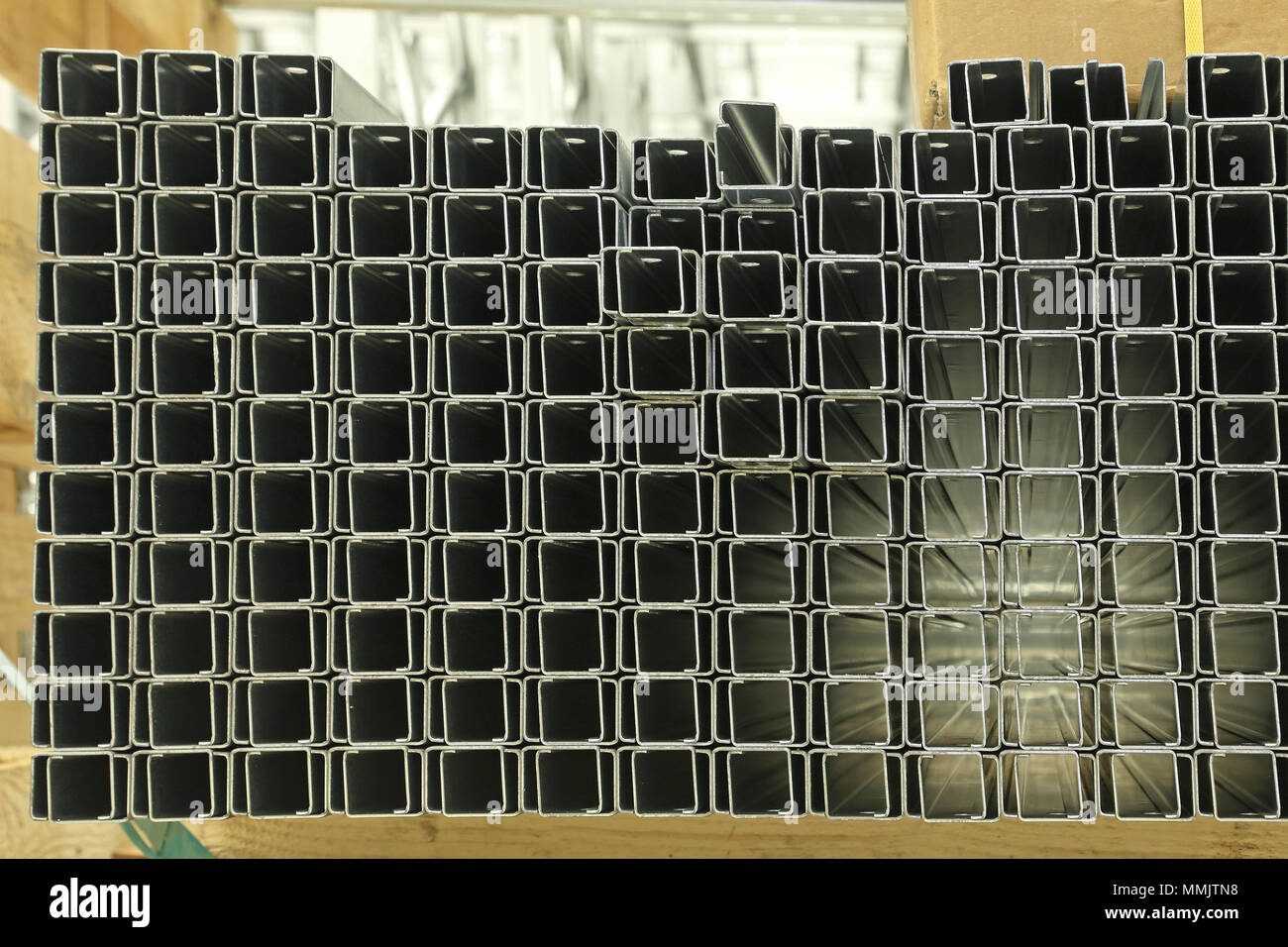 Stainless Steel Profiles Tubing Conduits for Construction Stock Photo ...