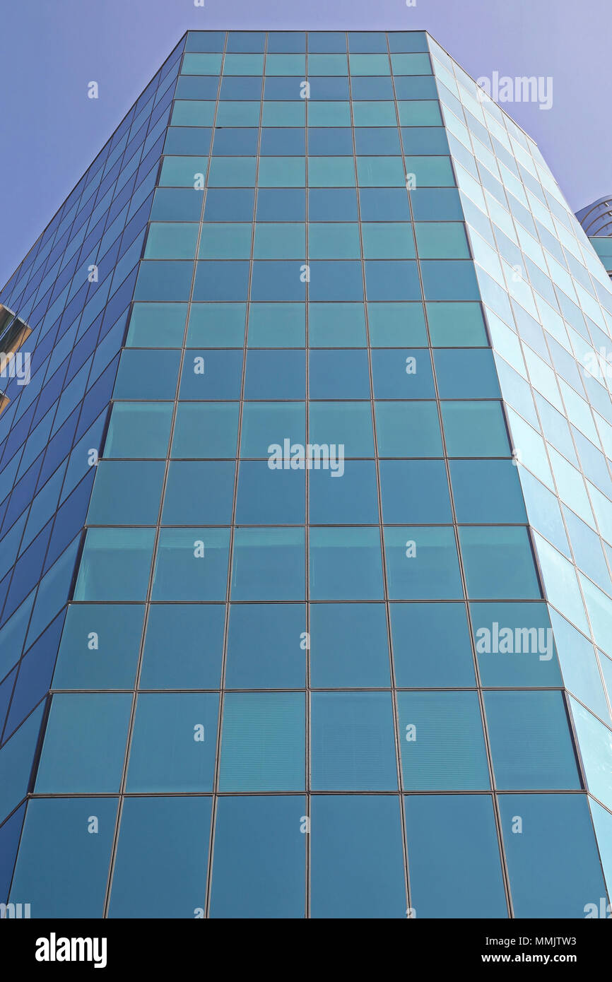 Modern Skyscraper Building With Blue Glass Windows Stock Photo - Alamy
