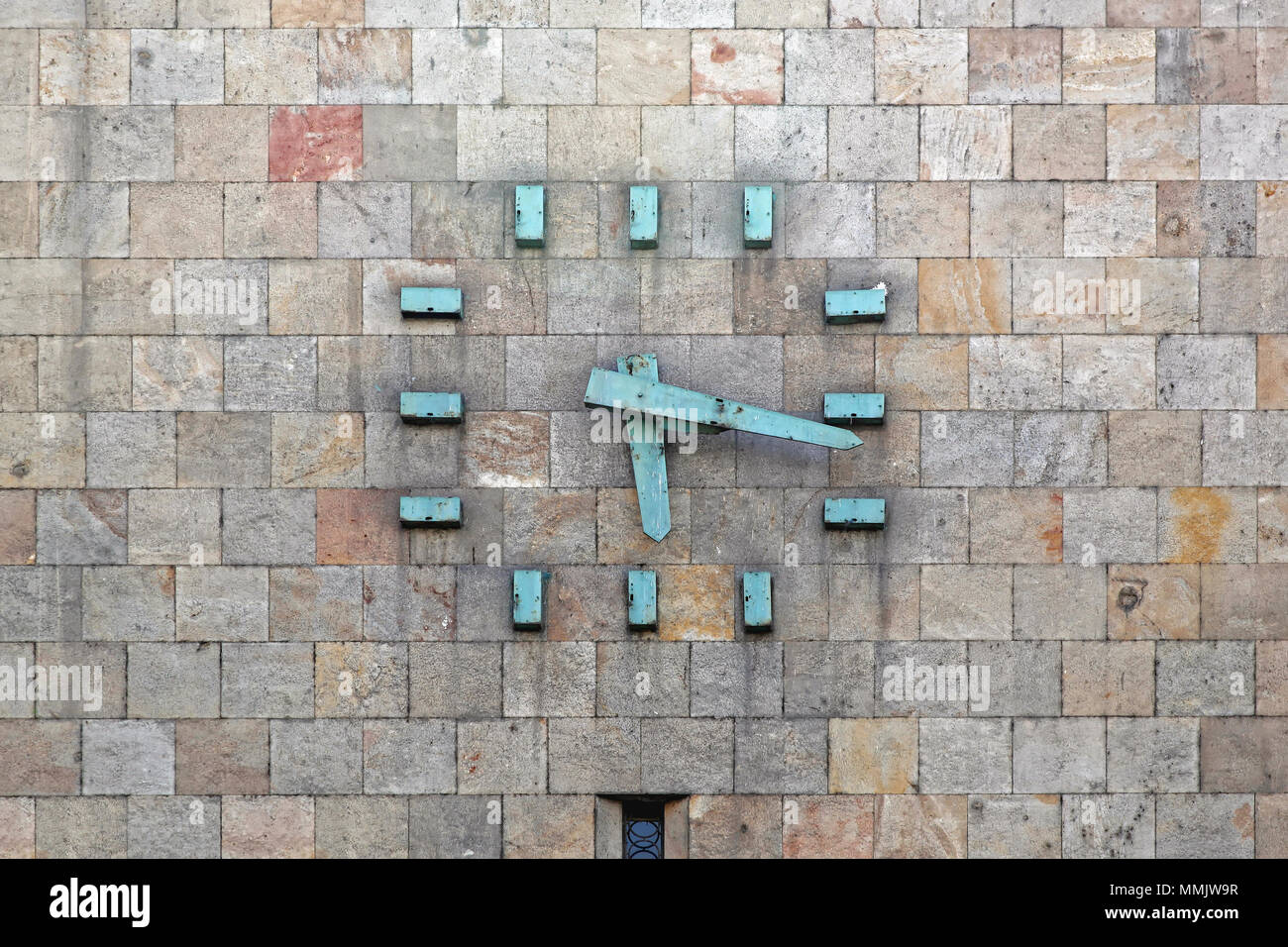 Memorial Clock at Museum in Skopje Symbol of the Earthquake Stock Photo ...