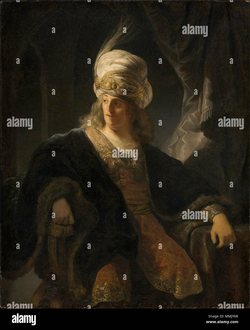 English: The Young Samson . 1636. Ferdinand Bol - Young Man in Oriental ...