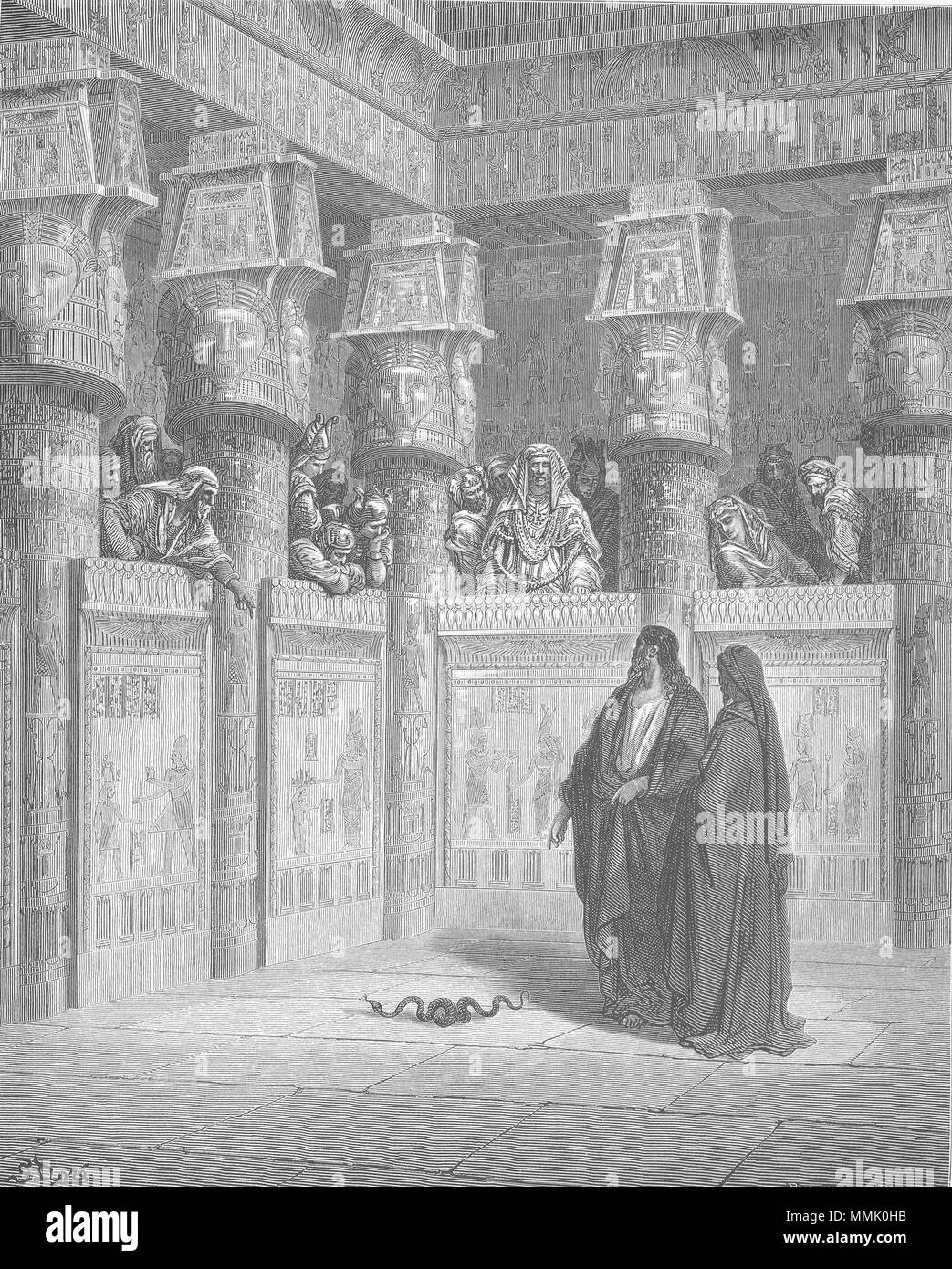 Moses and aaron before pharaoh Black and White Stock Photos & Images ...