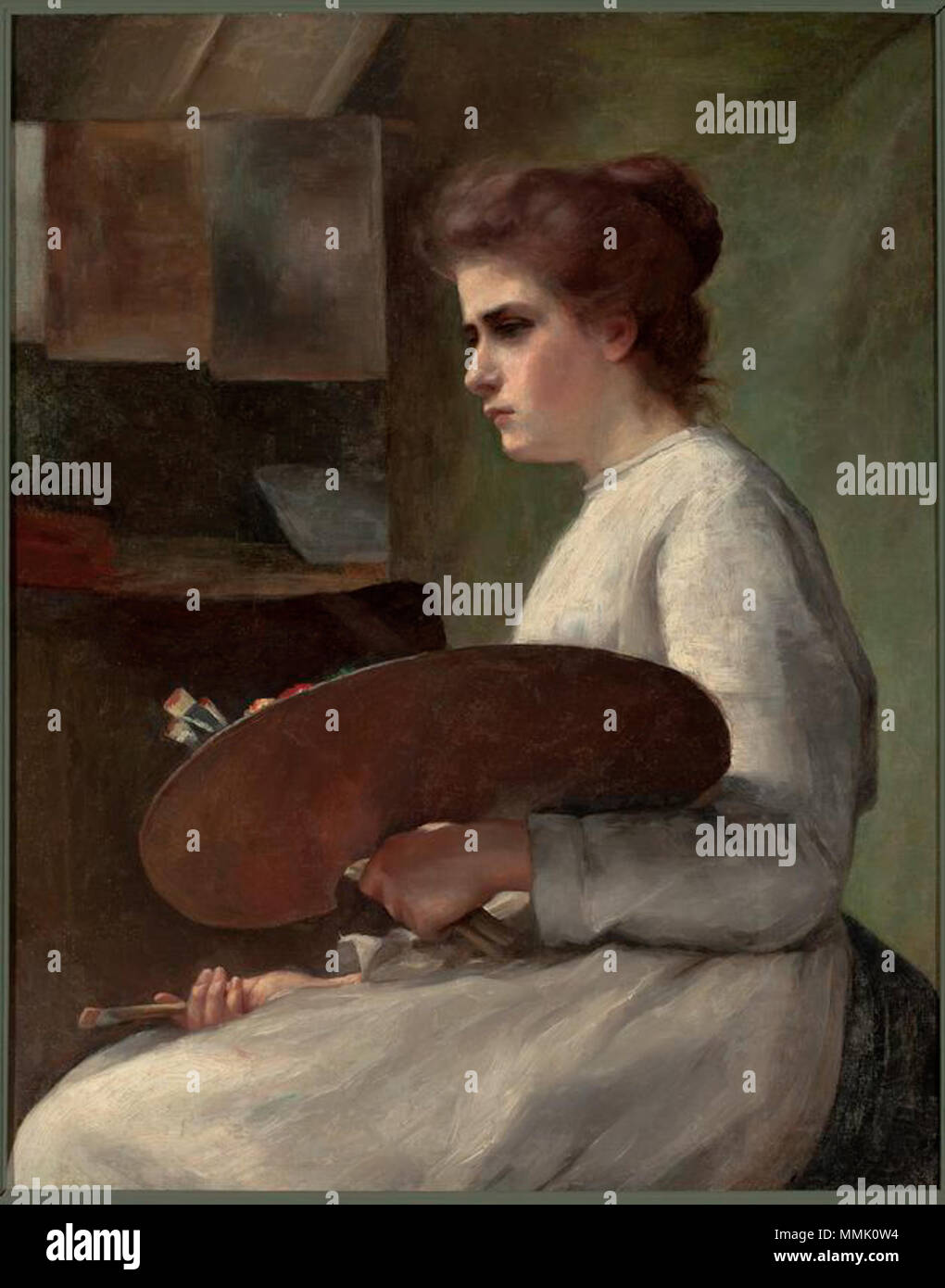 . Self-portrait Aniela Poraj-Biernacka - Autoportret Stock Photo - Alamy