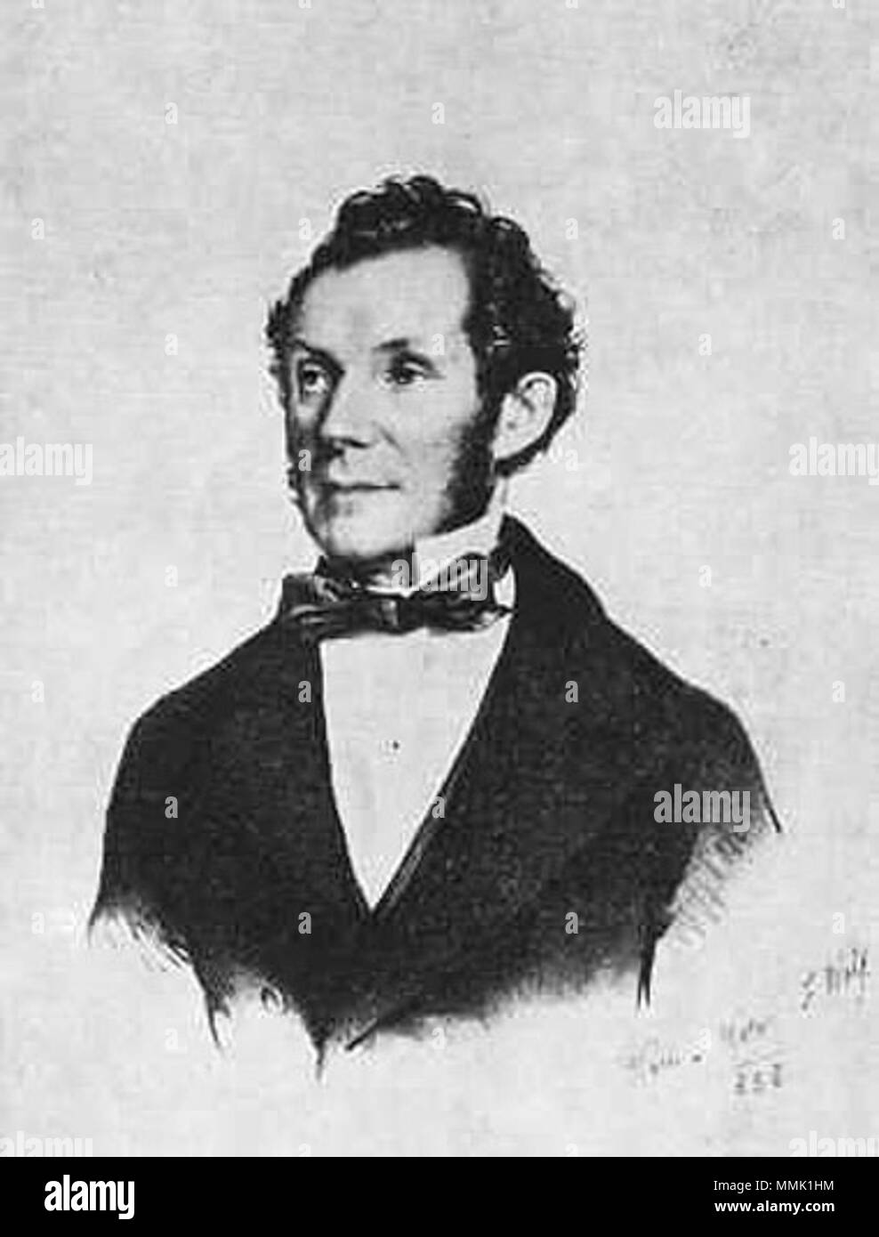 . Deutsch: Carl Friedrich Ferdinand Buckow (1801–1864), Radierung von ...