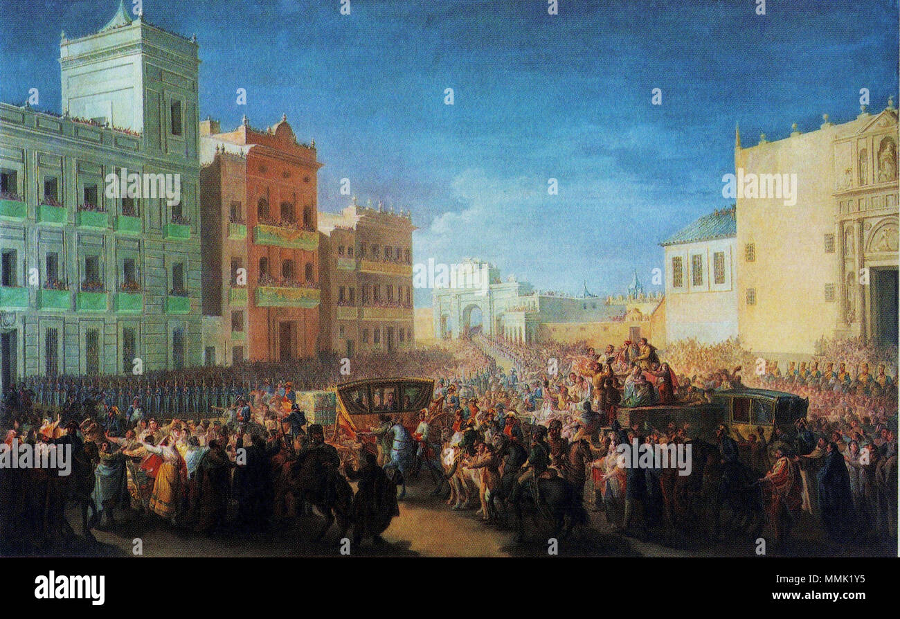 Entrada triomfal de Ferran VII a València, 1815, Miquel Parra Stock ...