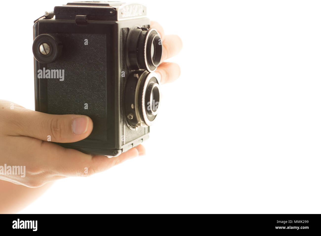 Photographing with an old camera Stock Photo - Alamy