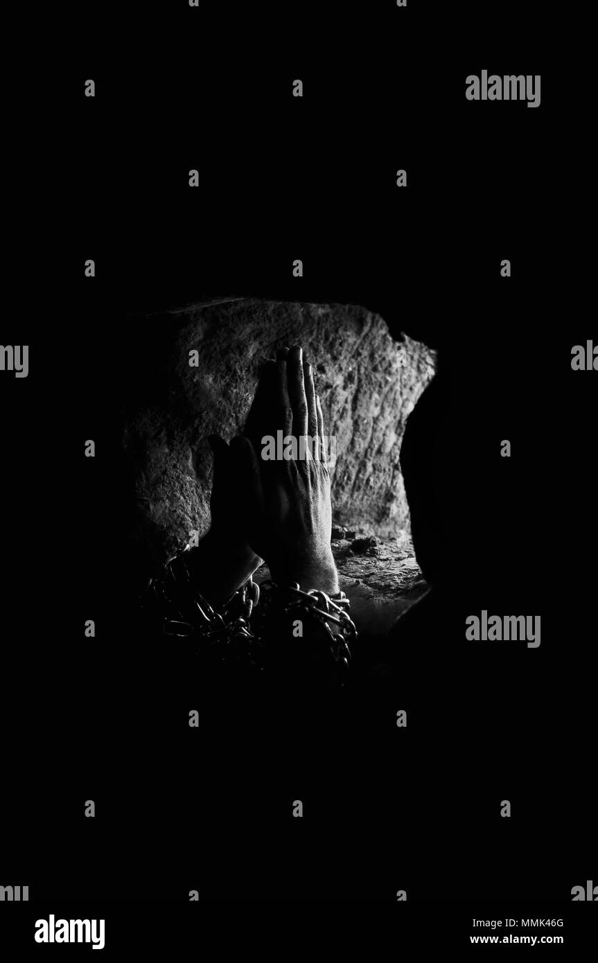 Pray vertical Black and White Stock Photos & Images - Alamy