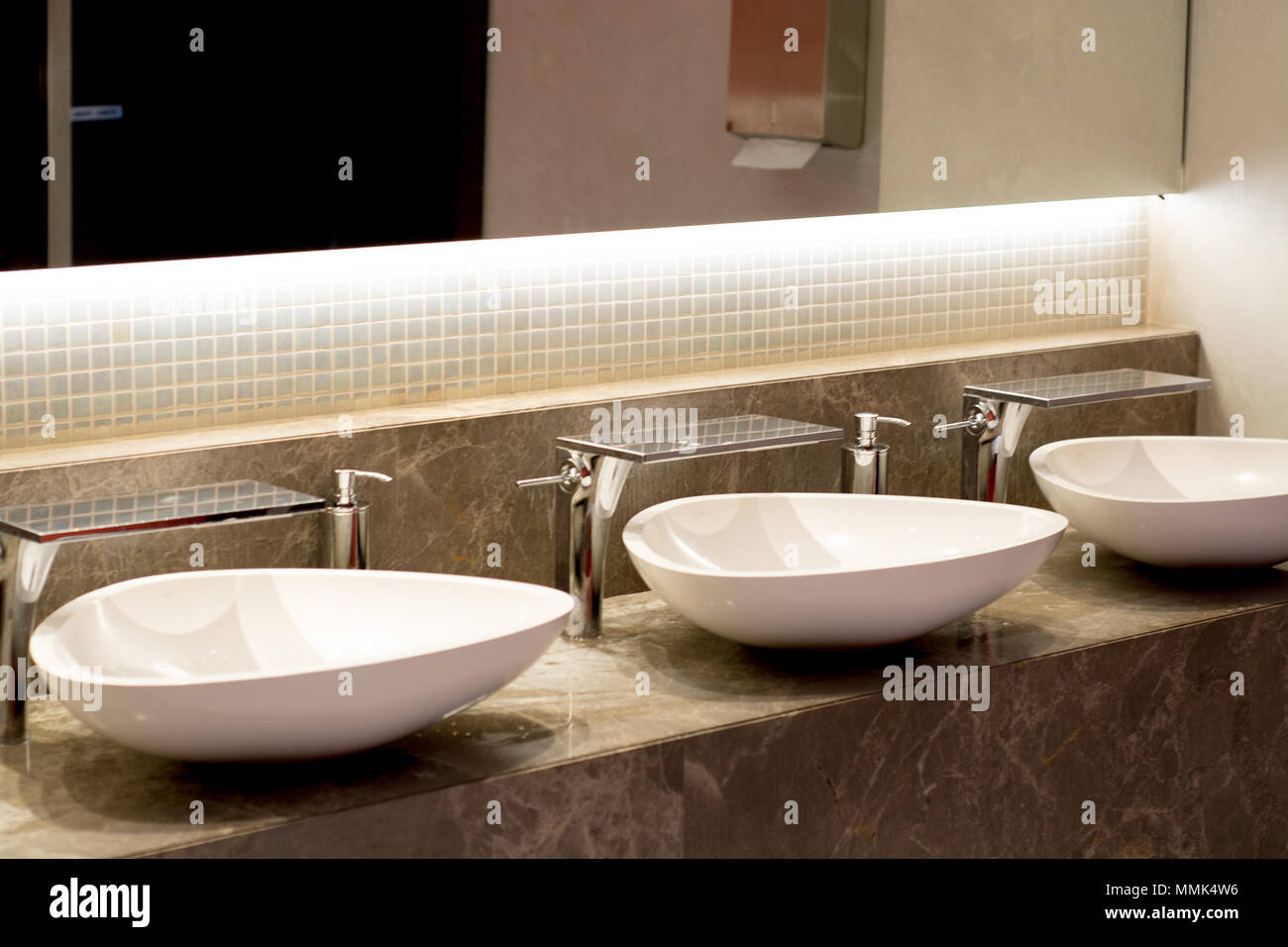 Public empty restroom Stock Photo - Alamy