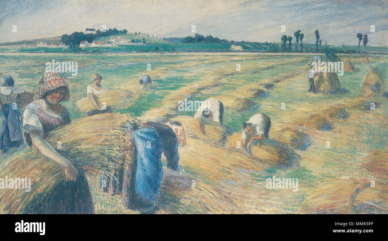 La Moisson. 1882. Camille Pissarro - La Moisson - 1882 Stock Photo - Alamy