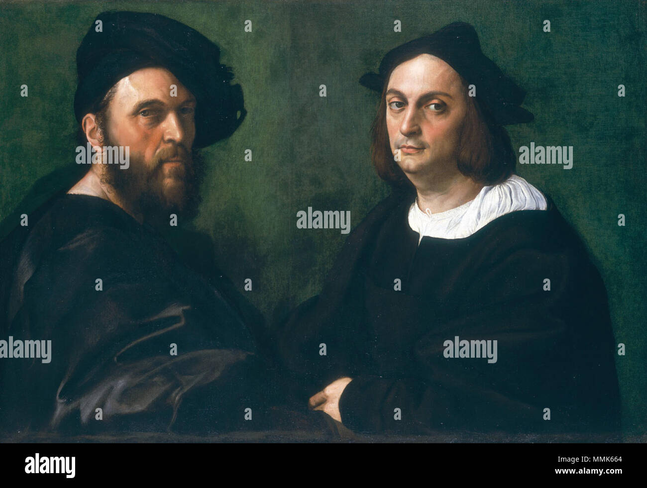 English: Double Portrait . circa 1516. Double Raphael Stock Photo - Alamy