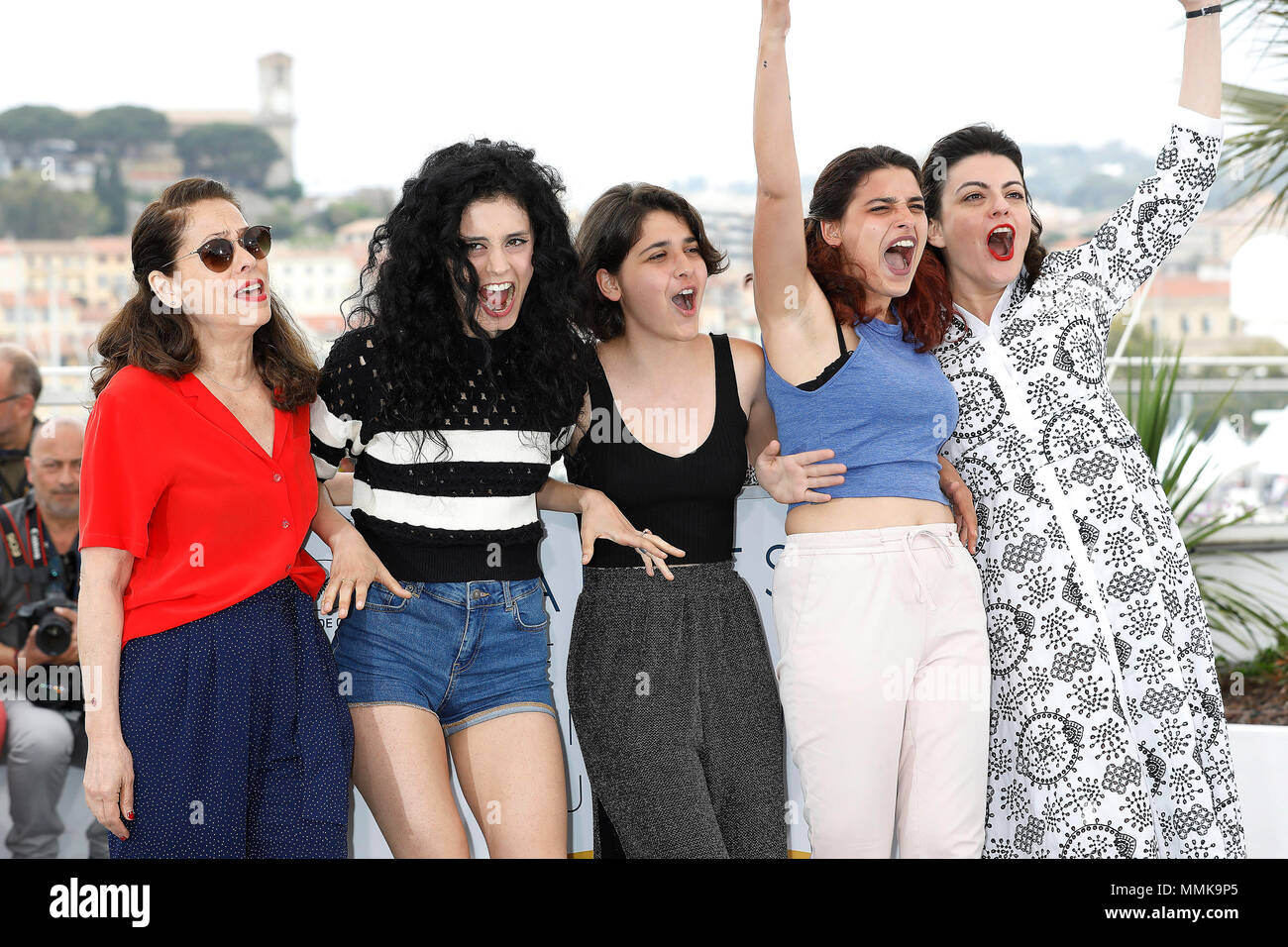 Cannes, France. 12th May 2018. (R-L:) Director Gaya Jiji, actresses ...