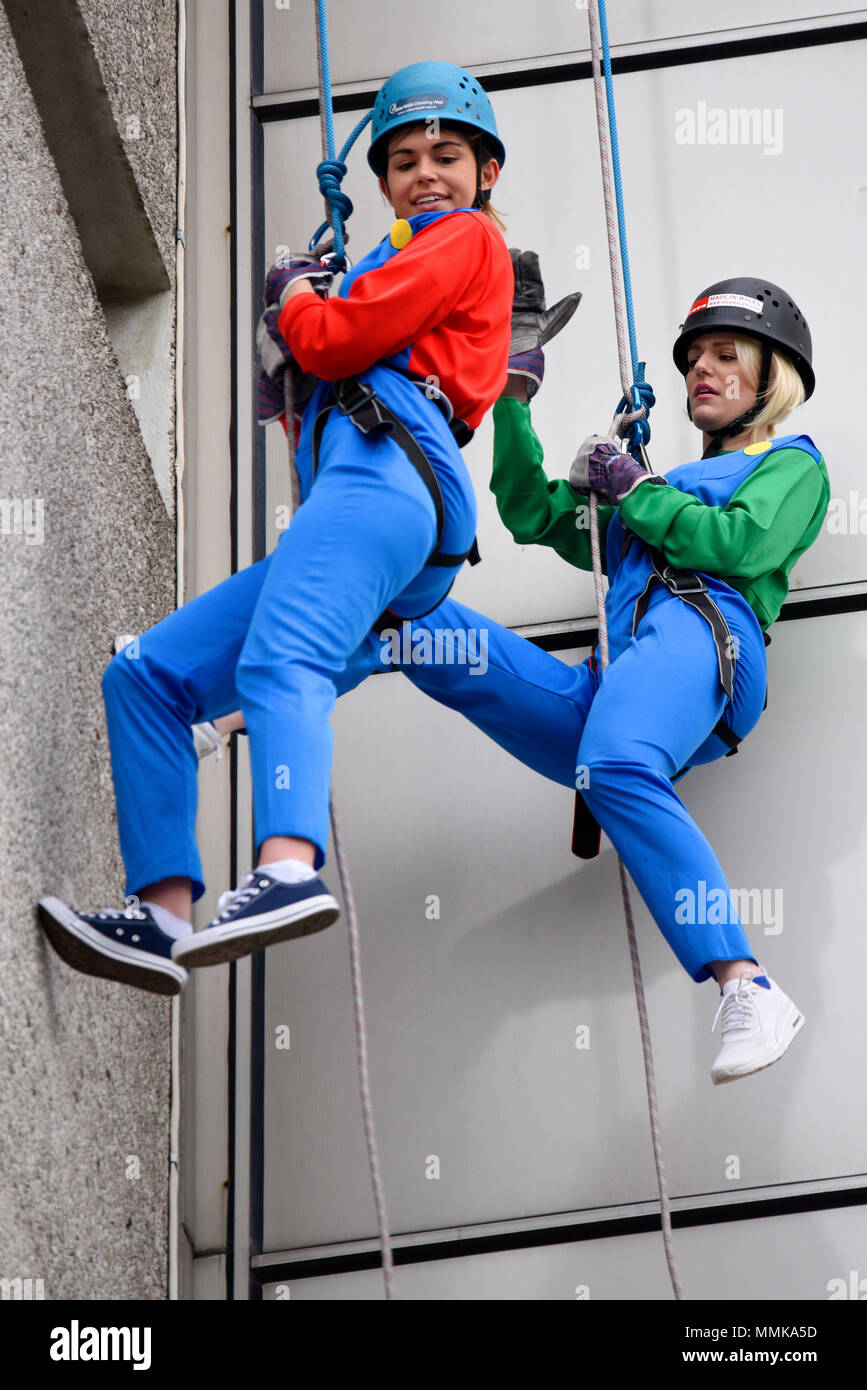 Volunteers are abseiling down the side of Southend Hospital’s 154ft ...
