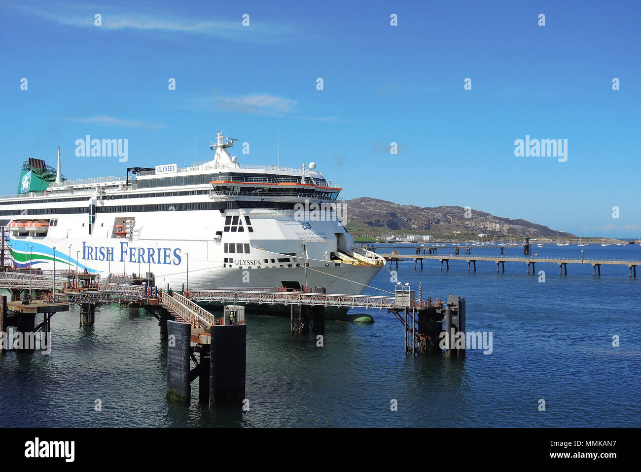 Holyhead, Gwynedd, N. Wales, UK.12th May 2018.Irish Ferries vessel ...