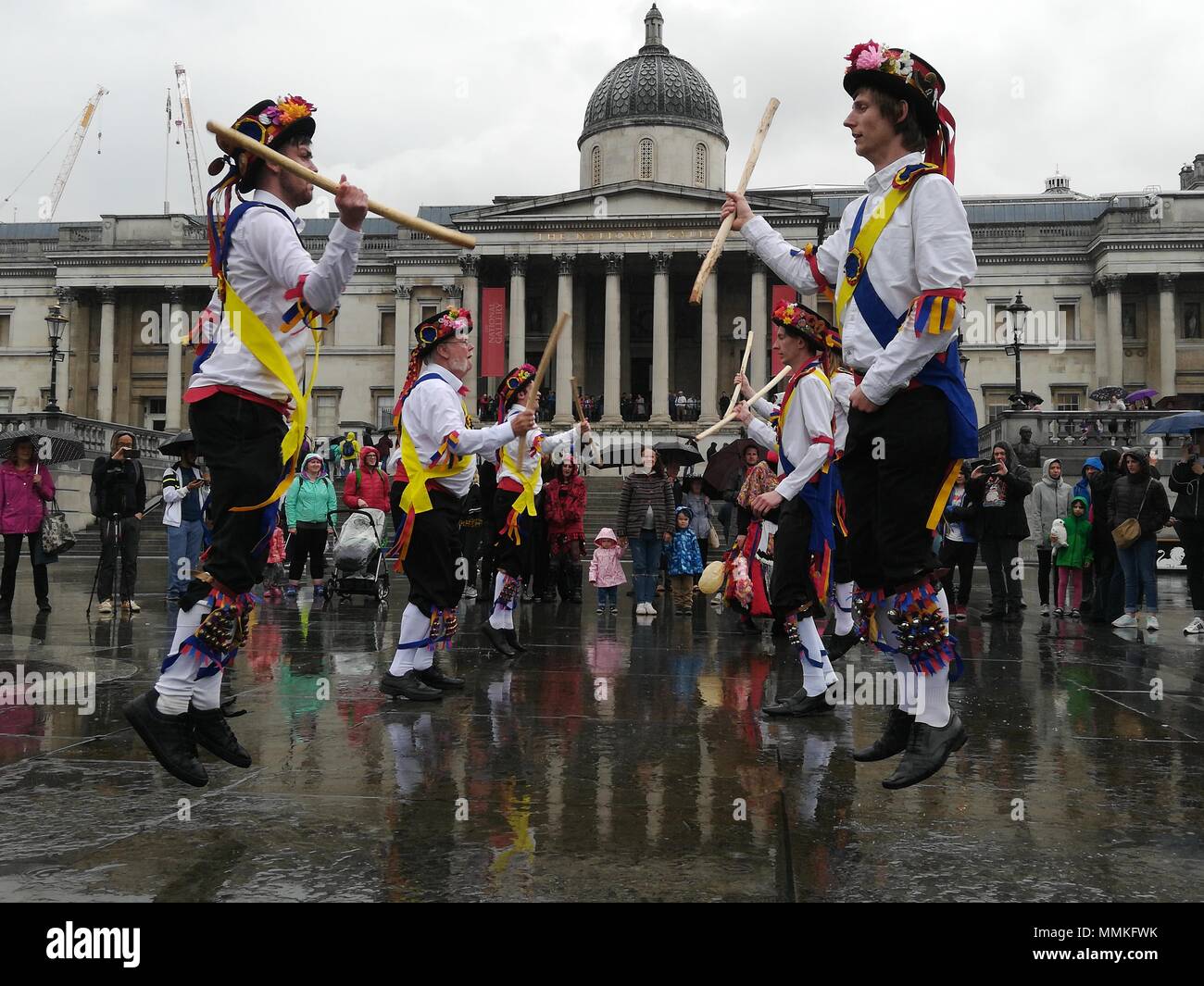 London, UK. 12th May 2018. Morris Men's Day of Dance on Trafalgar ...