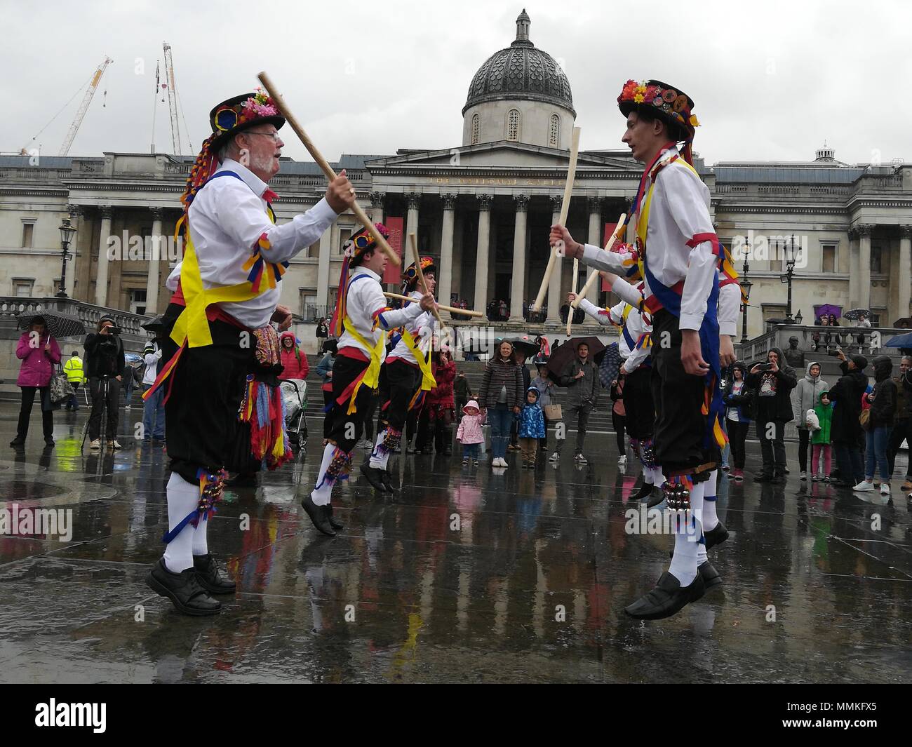 London, UK. 12th May 2018. Morris Men's Day of Dance on Trafalgar ...