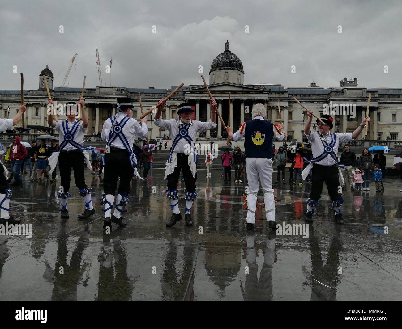London, UK. 12th May 2018. Morris Men's Day of Dance on Trafalgar ...