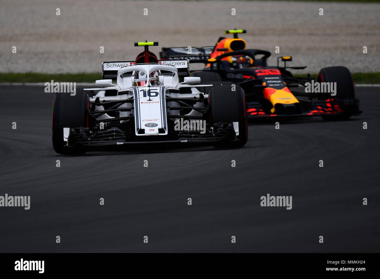Barcelona, Spain. 12th May 2018. Charles Leclerc of Monaco driving the ...