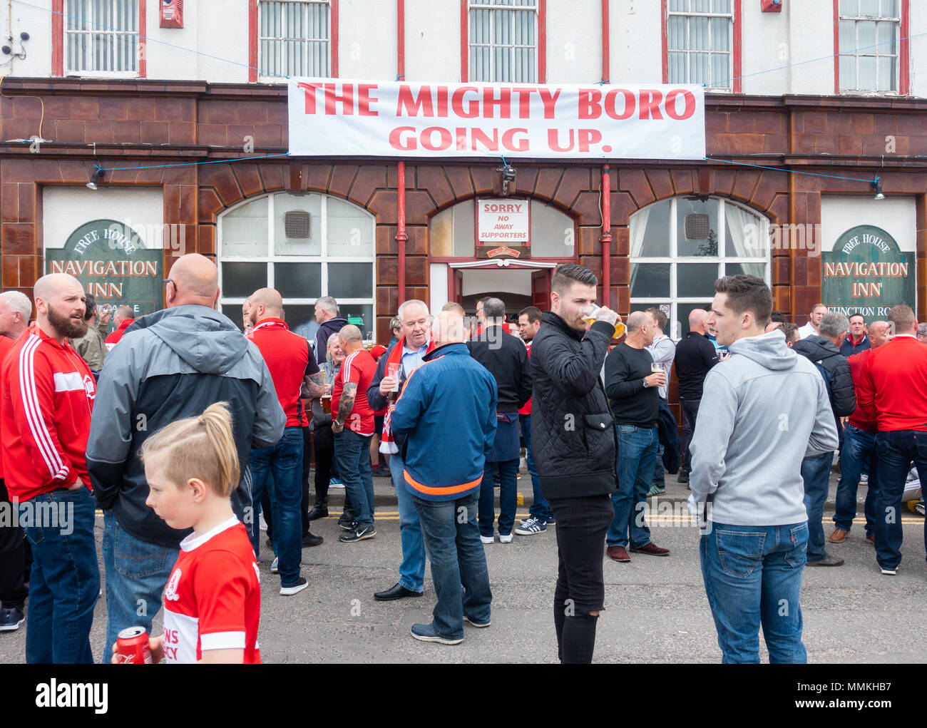 Middlesbrough (Boro) supporters enjoying a pre match drink in The ...