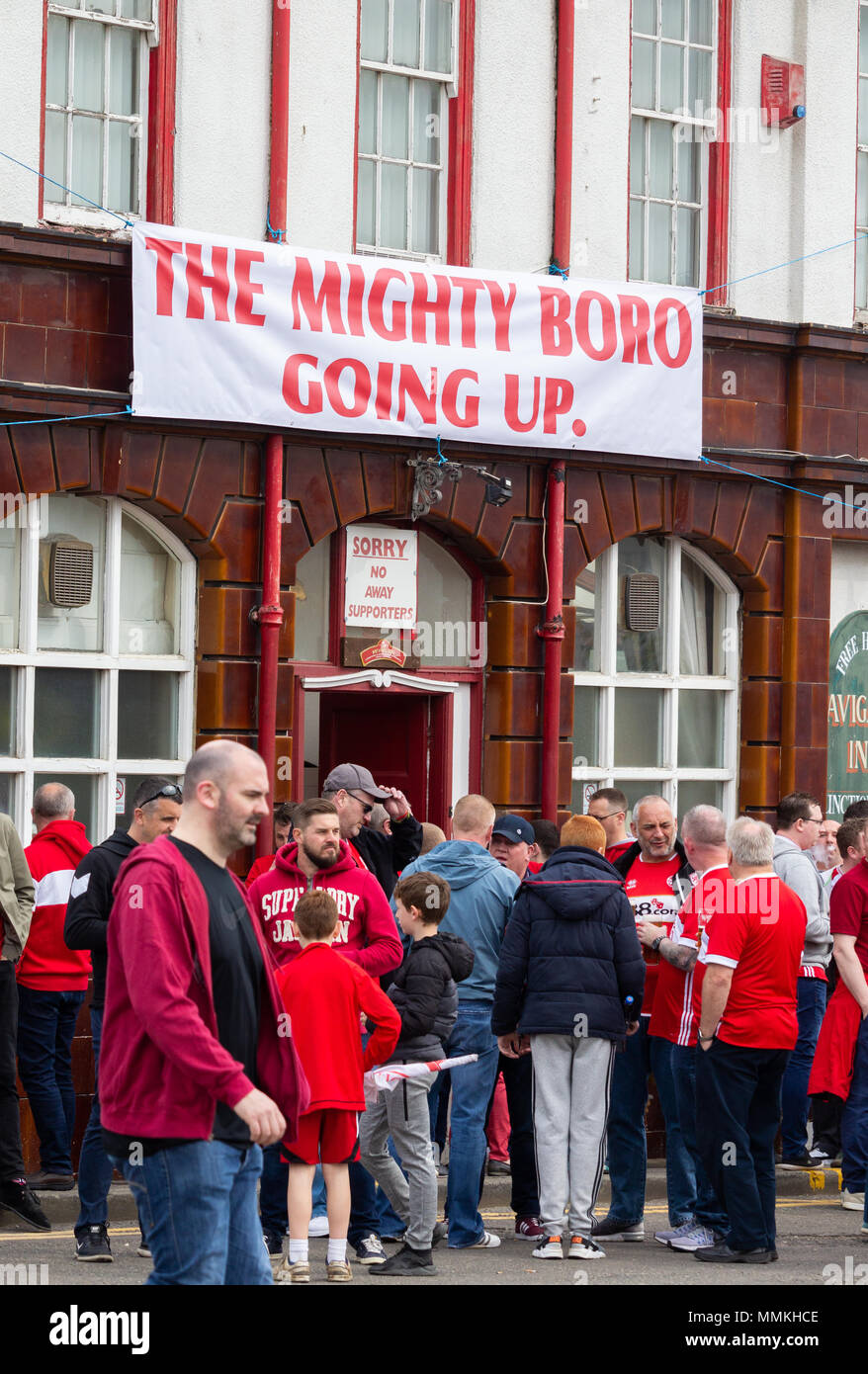 Middlesbrough (Boro) supporters enjoying a pre match drink in The ...