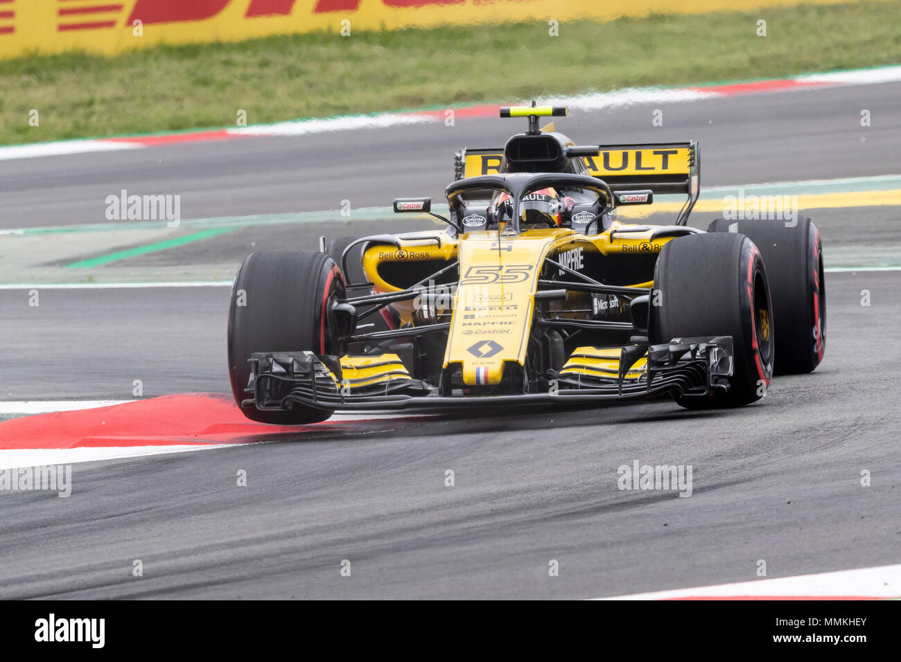 Barcelona, Spain. 12th May 2018. Renault driver Carlos Sainz (55) of ...