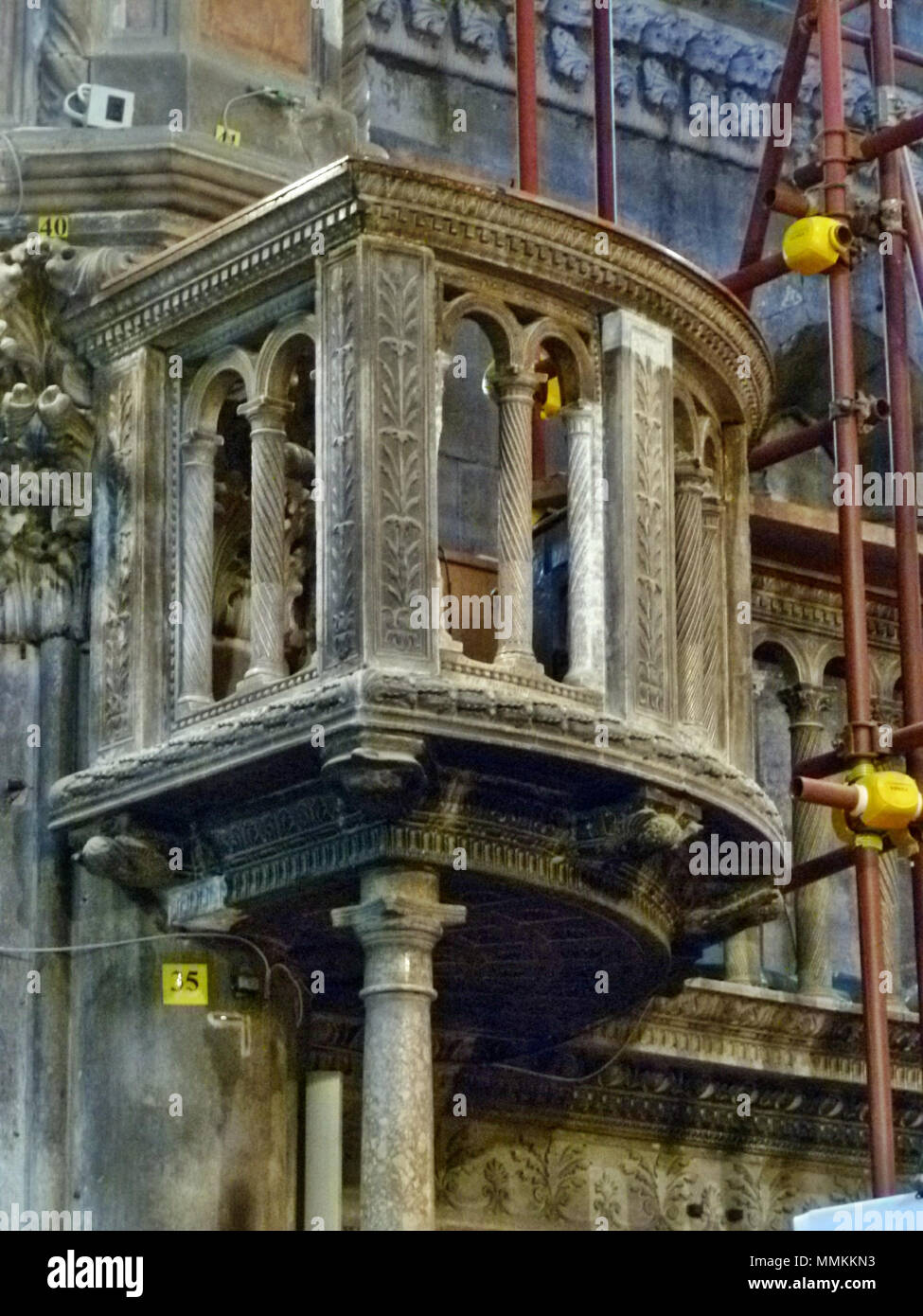 . English: Stone baldachin over the bishop's throne; by Bartolomeo da ...