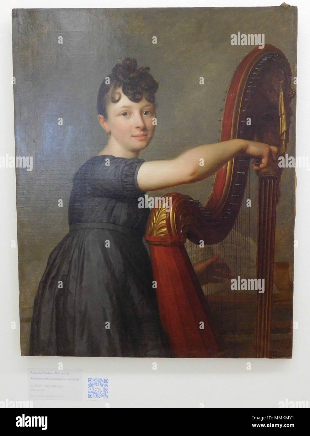 Français : Portrait de Mademoiselle Larmoyer en harpiste . turn of the ...