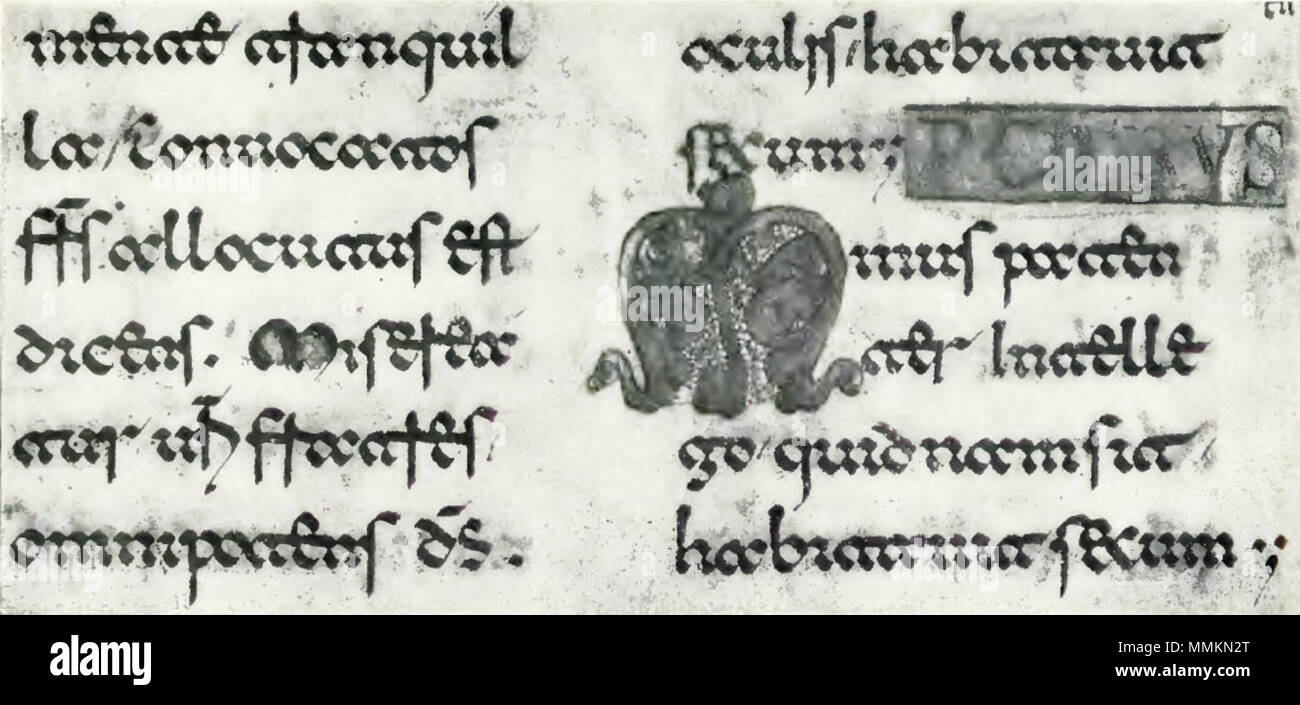 . Nederlands: Voorbeeld van Beneventaans schrift 1058-1087 uit Ms ...