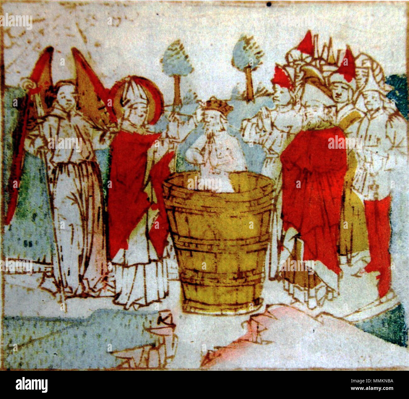 . English: Scene from the life of Saint Servatius according to legend ...