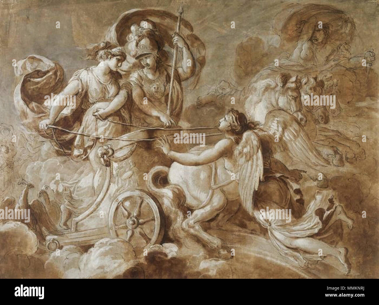 Hera, Athena and Iris in the Trojan War (Attributed to Jacques Réattu ...
