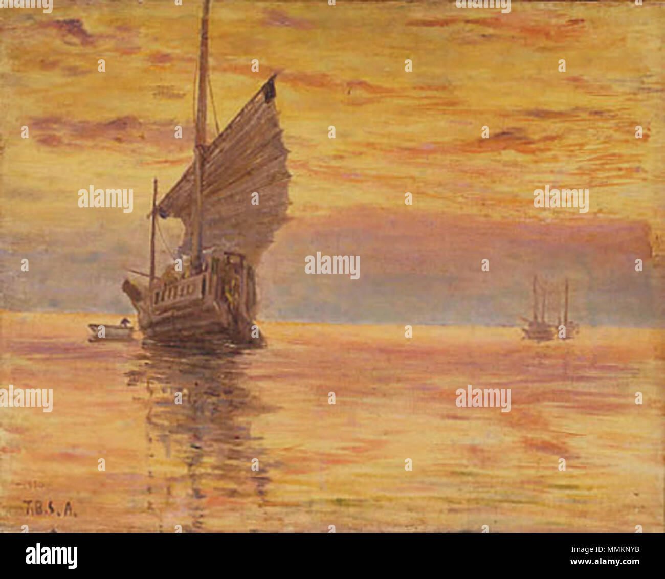 . English: The Sea at Sunset, by Aoki Shigeru, Kawamura Art Museum ...